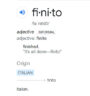 Finito is Italian, not Spanish - spanishNY.com